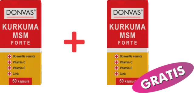 DONVAS Kurkuma MSM forte, 60 kapsula 1+1 GRATIS