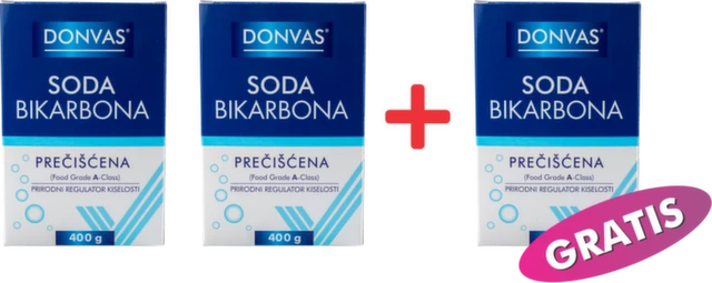 DONVAS Soda bikarbona prečišćena, 400 g 2+1 GRATIS
