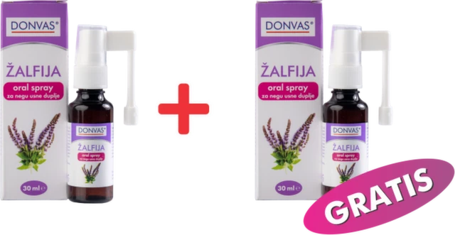 DONVAS Žalfija oral spray, 30 ml 1+1 GRATIS