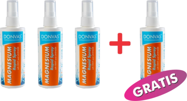 DONVAS Magnesium Rapid spray, 120 ml 3 + 1 GRATIS