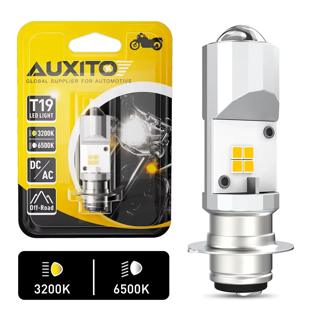 AUXITO T19 P15D-25-1 LED Sijalica 6500K Bela Za Motocikl T19-GF-W1