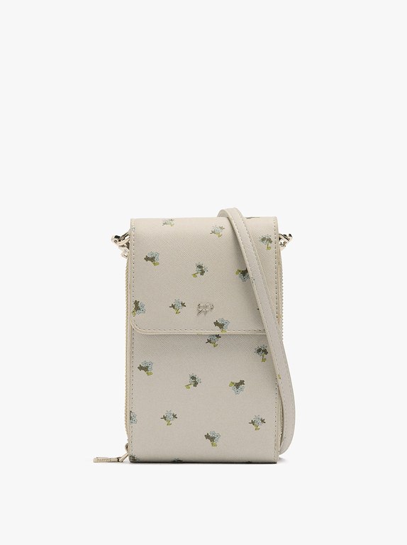 MOBILE PHONE BAG WITH FLORAL PRINTED