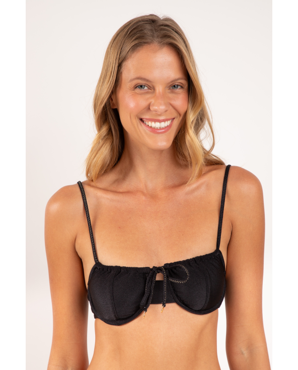 Top Shimmer-Black Balconet-Tie