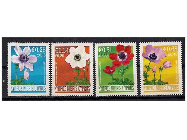 cf Cyprus 2008 Flowers Anemones MNH
