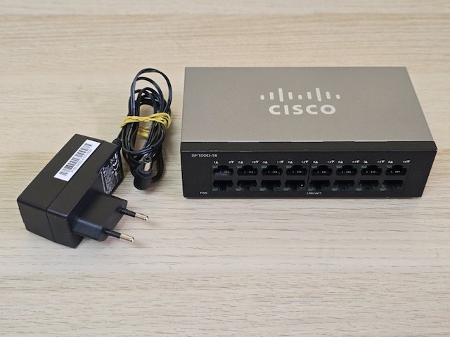 Cisco SF100D-16 v2 switch 10/100 16 portova metal