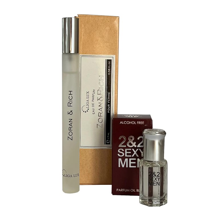 Liga Lux Muški set parfema Zoran & Rich, EDT, 17 ml + Parfemsko ulje 2x2 Sexy Men, 6 ml