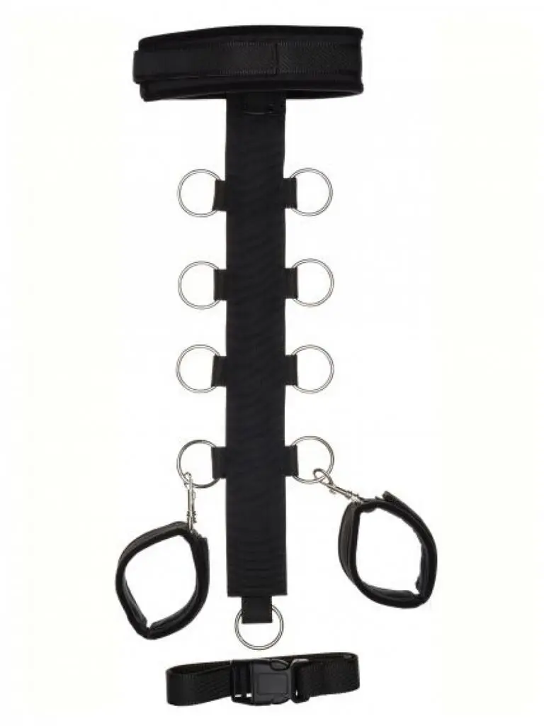 Lisice za telo Fetish T Shape Collar And Wirst Restraint, Crne