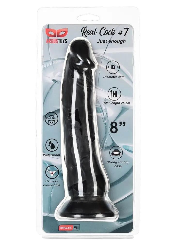 Dildo Real 7, 25cm, Crni