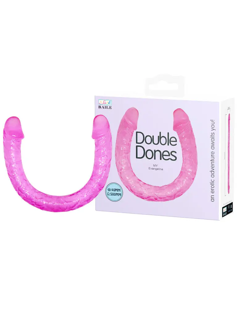 Dildo Double dons, Silikonski, Dvostruki, 45cm, Roze