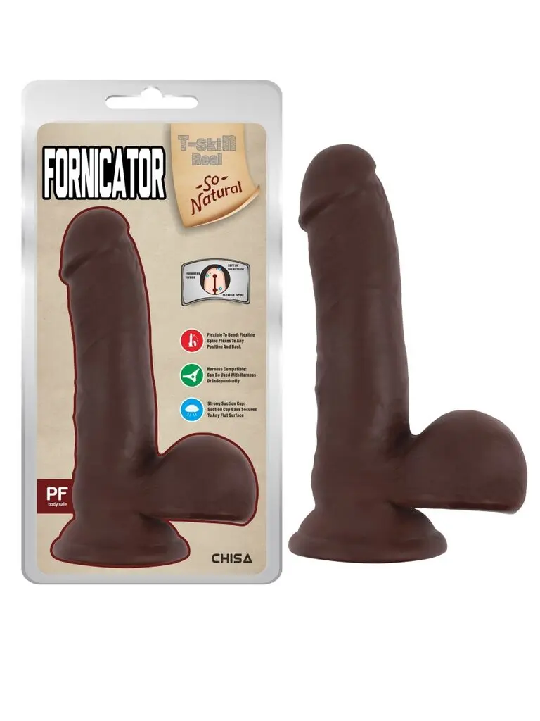 Dildo Fornicator, 19cm, Braon