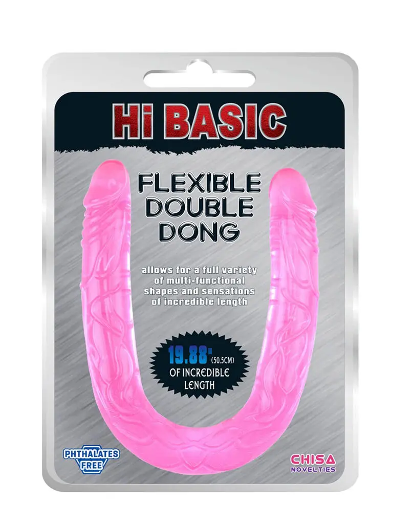 Dildo Jelly Flexible Double Dong, 51cm, Roze