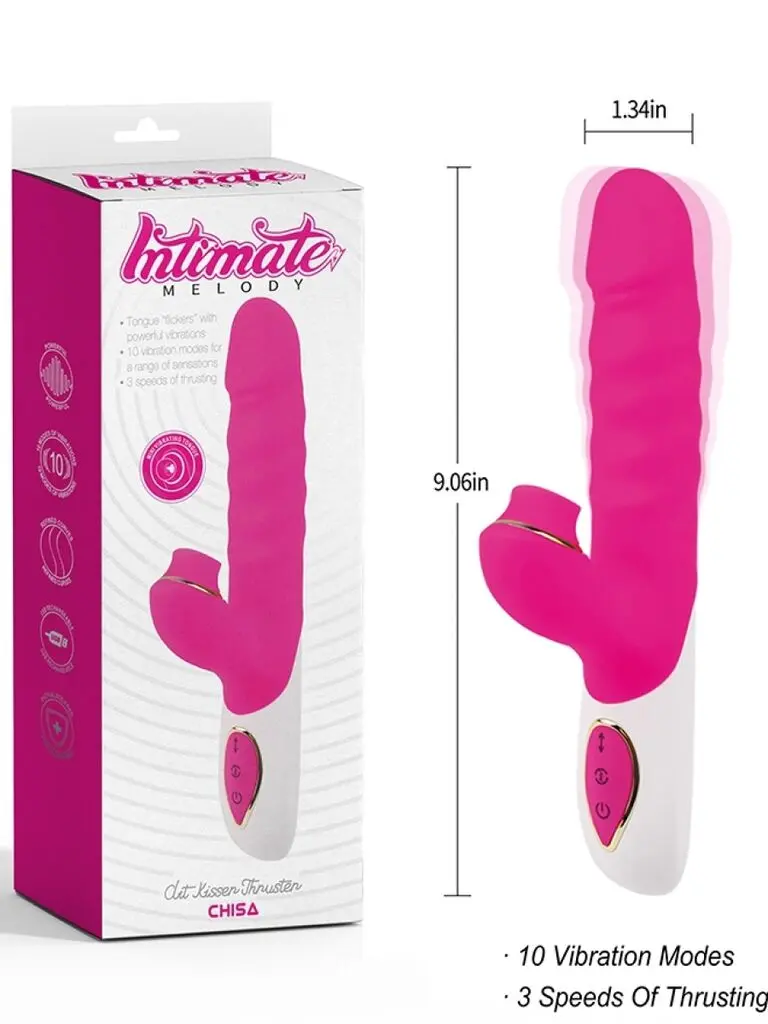 Vibrator Clit Kisser Thruster, 23cm, Roze