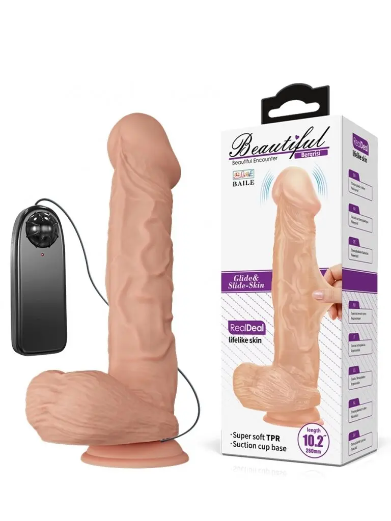 Vibrator Beautiful Bergrisi, 26cm, Boja kože