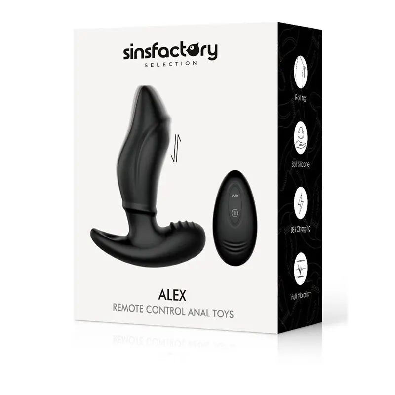 Analni vibrator sa pomeranjem Alex, 7.4cm, Crni