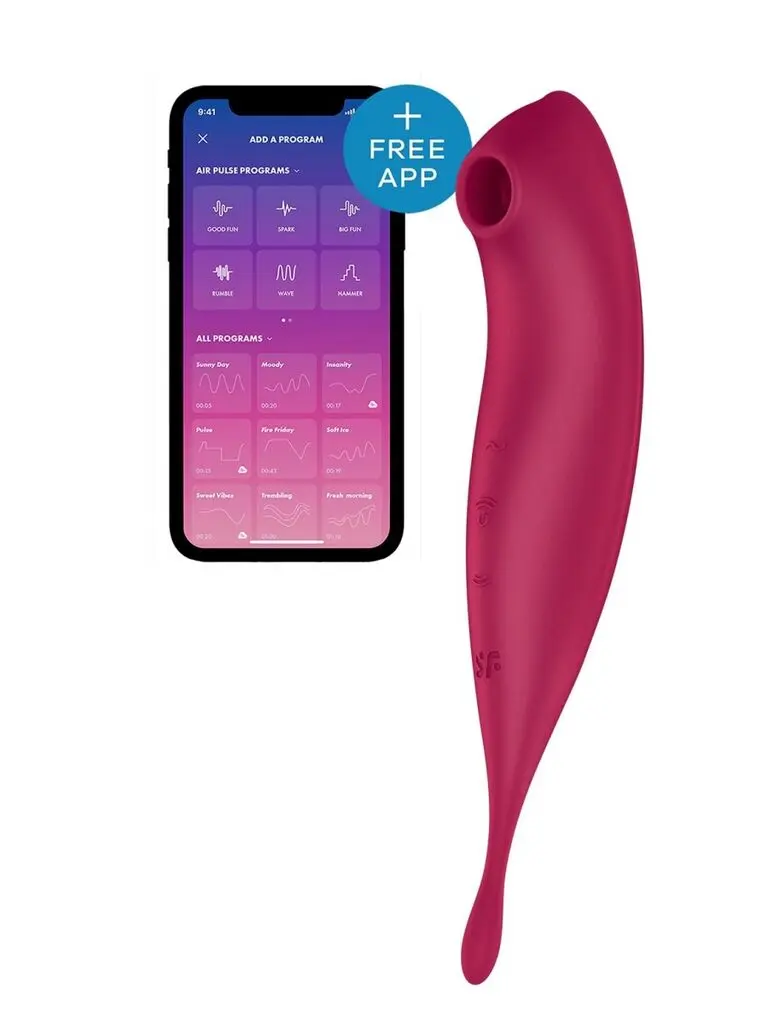 Stimulator za klitoris Satisfyer Twirling Pro Connect, Bordo