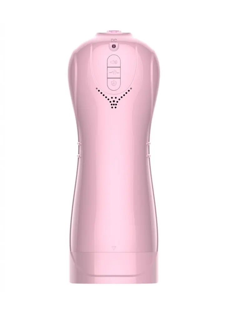 Masturbator Vibrating and Flashing Masturbation Cup, 22.8cm, Roze