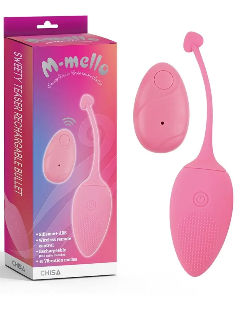Vibro jaje Sweety Teaser Rechargable Bullet, 10 modova, Roze