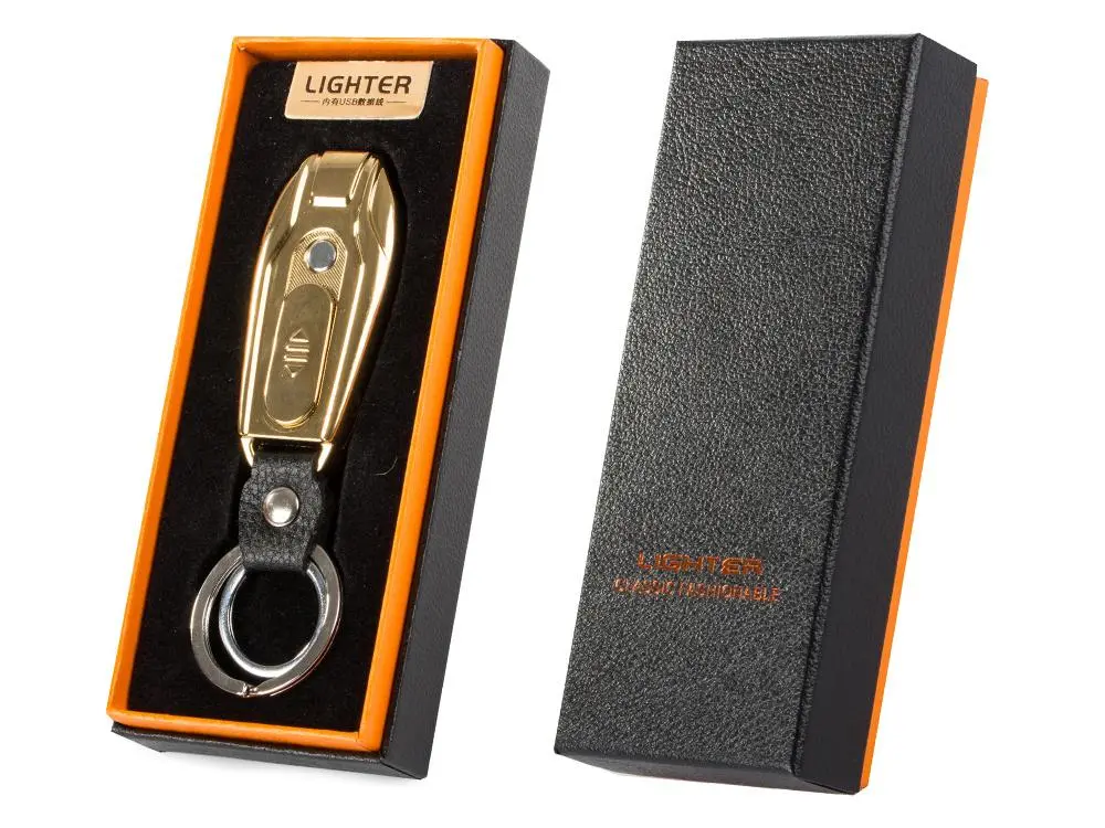 V2 Shop USB Upaljač sa lampom 2u1, Zlatne boje