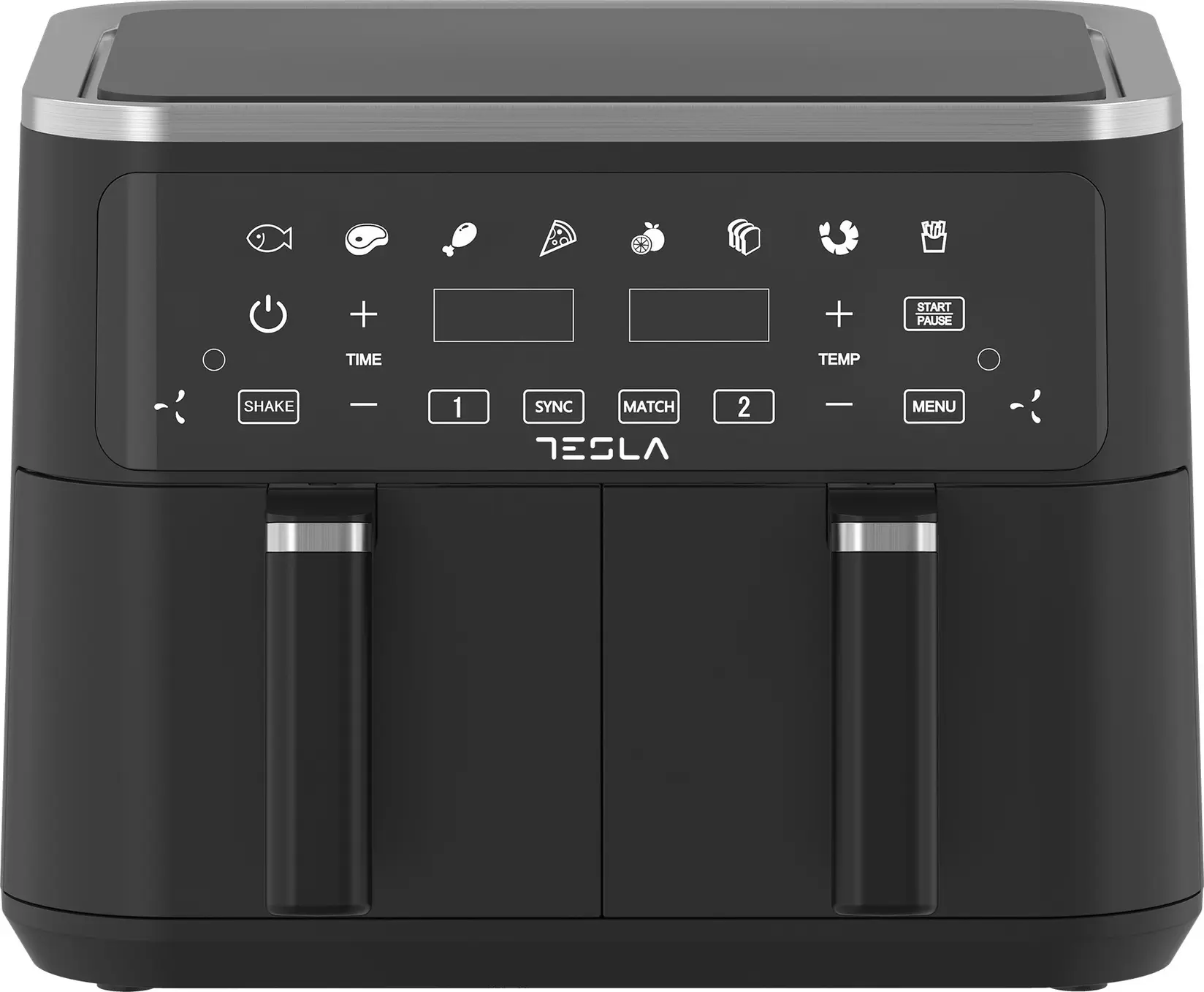 Tesla Air Fryer AF900BSD, 2400 W, 4.5 l+ 4.5 l, Digitalni panel, Crni