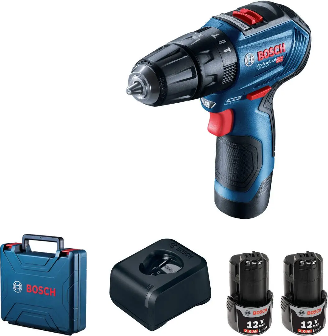 Bosch Akumulatorska vibraciona bušilica-odvrtač GSB 12V-30, Profi kofer, 2x 2.0Ah 06019G9100