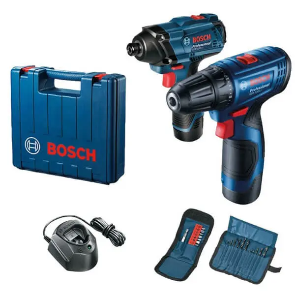Bosch Set akumulatorskih alata bušilica GSR 120-Li + udarni odvrtač GDR 120-LI + GAL 12V-20 u koferu, 2x2.0Ah 06019G8023