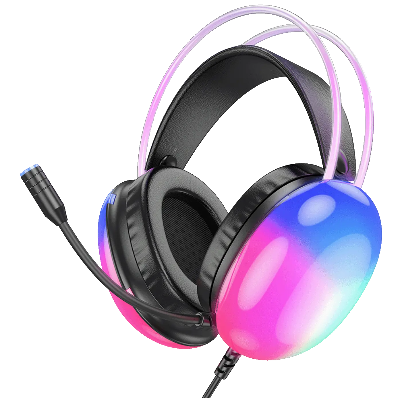 HOCO Slušalice sa mikrofonom W109 Plus Rich, gaming, USB, LED, crni