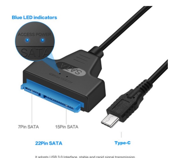 Kettz NKC-K022 USB C na Sata 22 pin Napojni Kabl