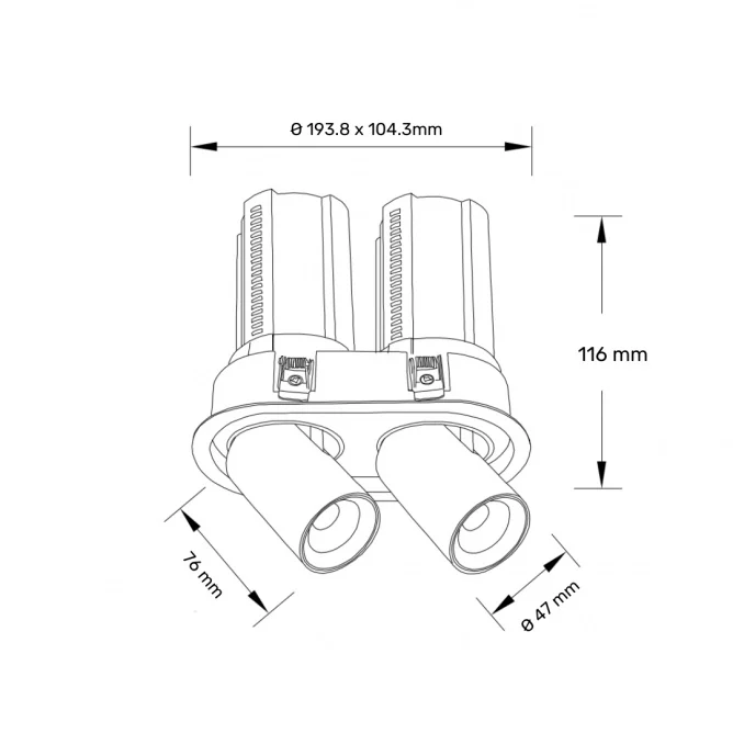 DAWN LED SVETILJKA TTV324 24W 3000K CRNA DIM