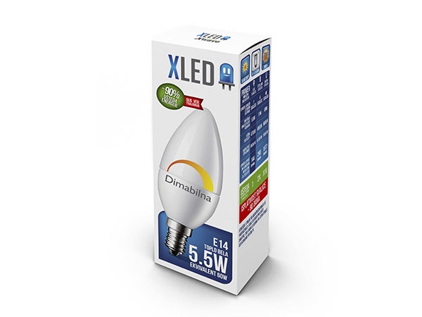 XLED E14 6W Dimmable LED Sijalica 3000K,220V,470Lm,