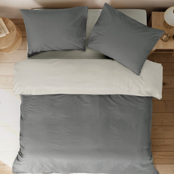 Posteljina CB Simple Set Bicolor Double antracit/svetlo siva 025565
