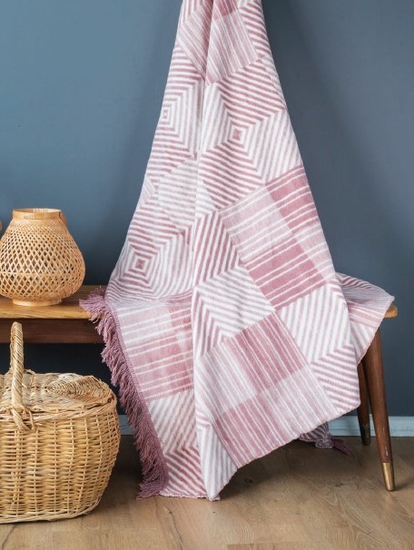 Ćebe Eco Blanket 150x200 roze kvadratići 024190
