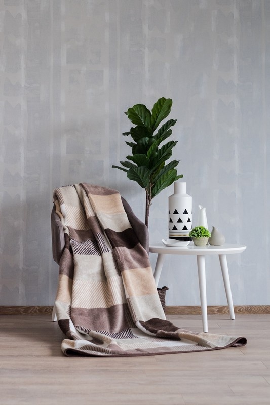 Ćebe Eco Blanket 200x230 Squares Cream 021554