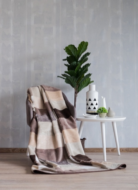 Ćebe Eco Blanket 150x200 Squares Cream 021546