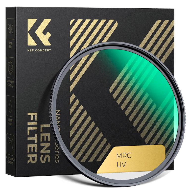 K&F Concept 55mm MCUV Filter 28 Multi-Layer Green Coatings Nano-Xcel Series KF01.985