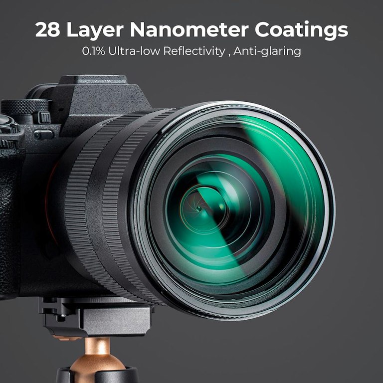 K&F Concept 46mm UV Filter 0.1% Ultra-low Reflection (titanium coating) 28 Multi-Layer Nano-Xcel Series KF01.2459