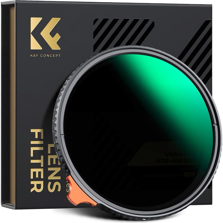K&F Concept 62mm ND2-ND400 Waterproof Scratch Resistant Variable ND VND Filter Nano-Xcel Series KF01.1462
