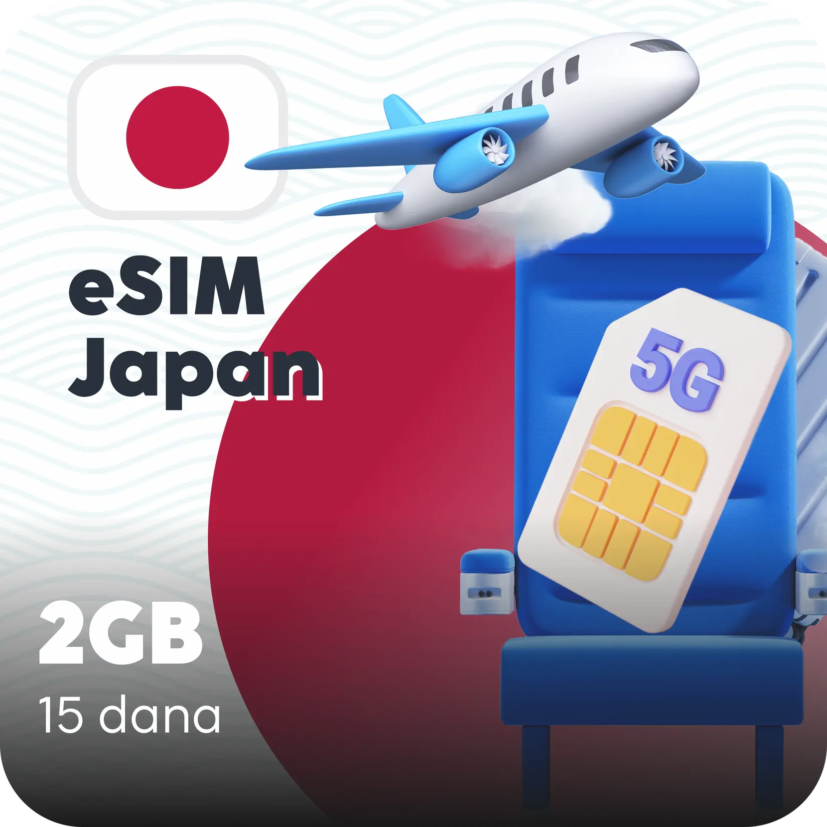 Japan eSIM kartica - 2GB prepaid mobilnih podataka za 15 dana