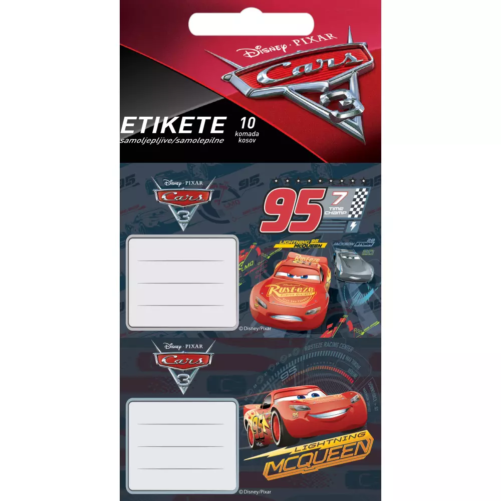 NALEPNICE ZA SVESKE DISNEY CARS 10 KOM