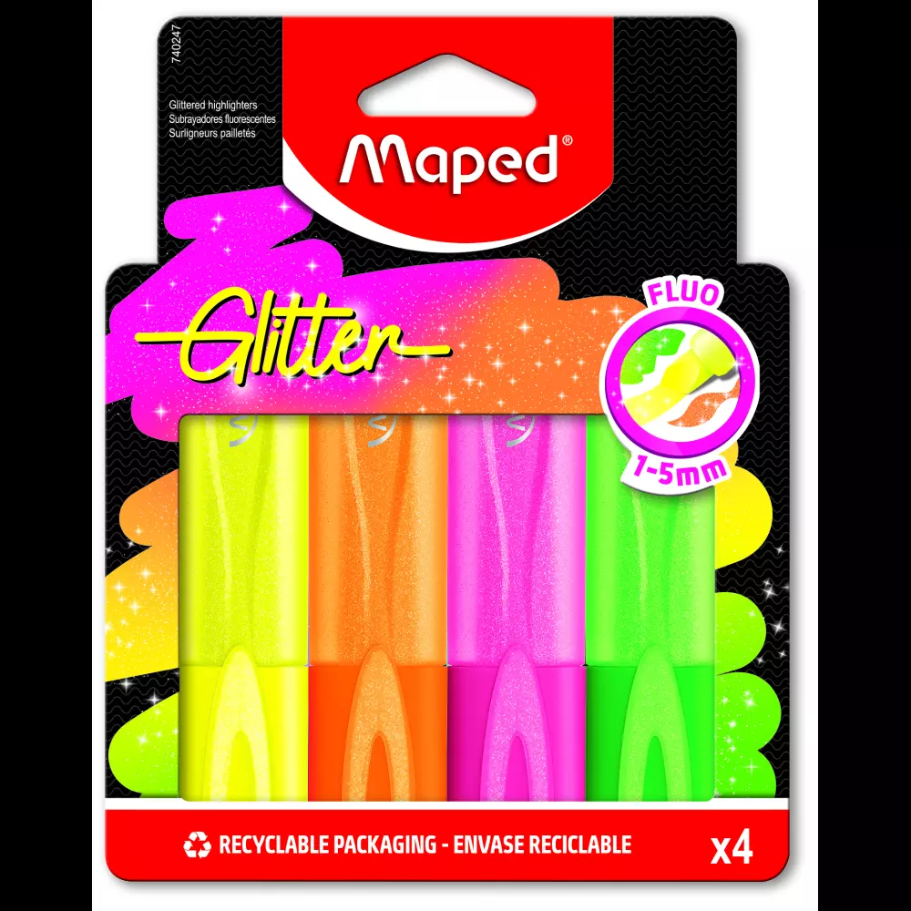 MAPED text marker FLUO GLITER 1/4