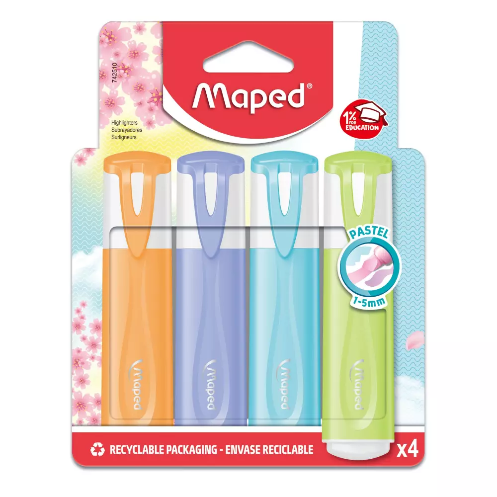 MAPED text marker FLUO PEP'S PASTEL 1/4