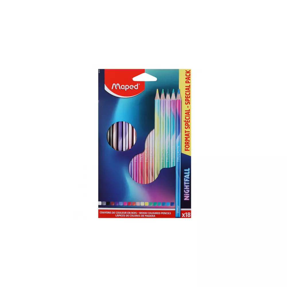 MAPED drvene bojice NIGHTFALL 1/18