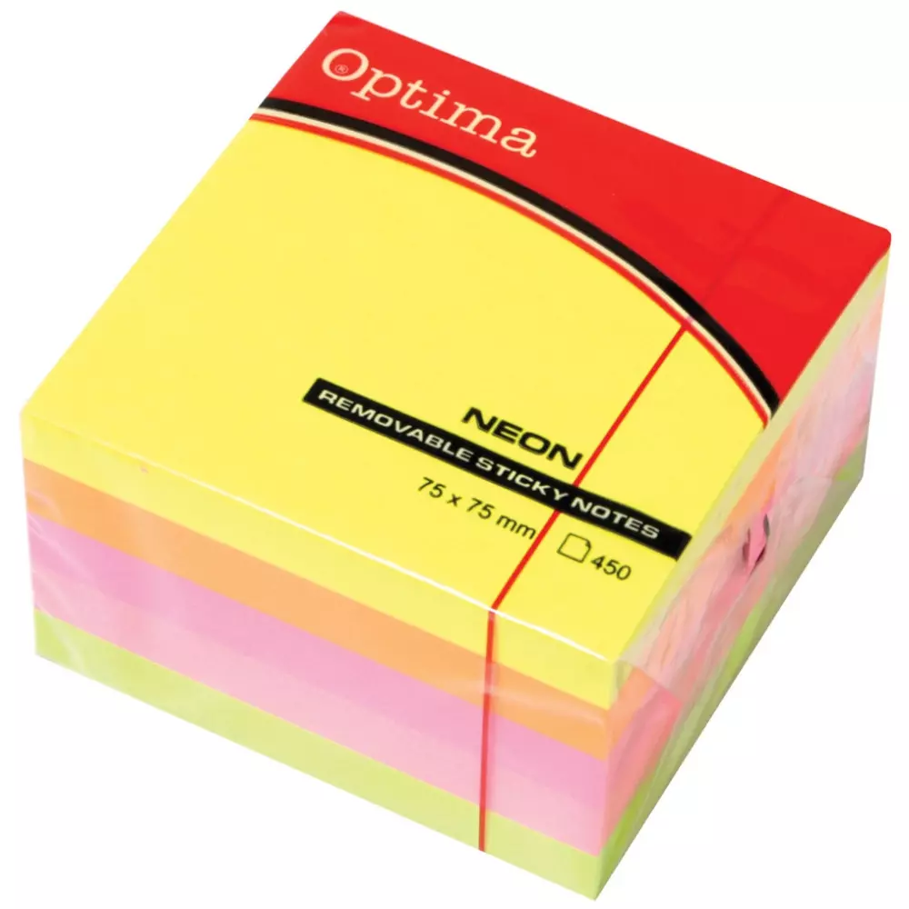 POST IT 75X75 KOCKA NEON MIX 450 OPTIMA