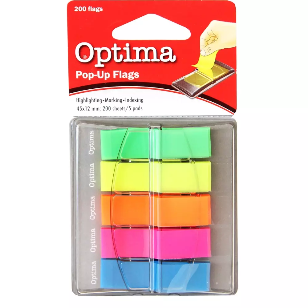 PAGE MARKER PVC NEON 45X12 5X40L OPTIMA