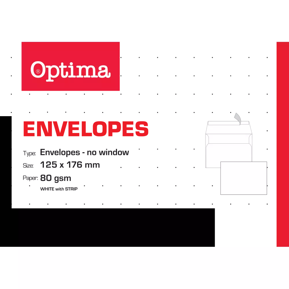 OPTIMA KOVERTA 12*18 STRIP BELA 80gr