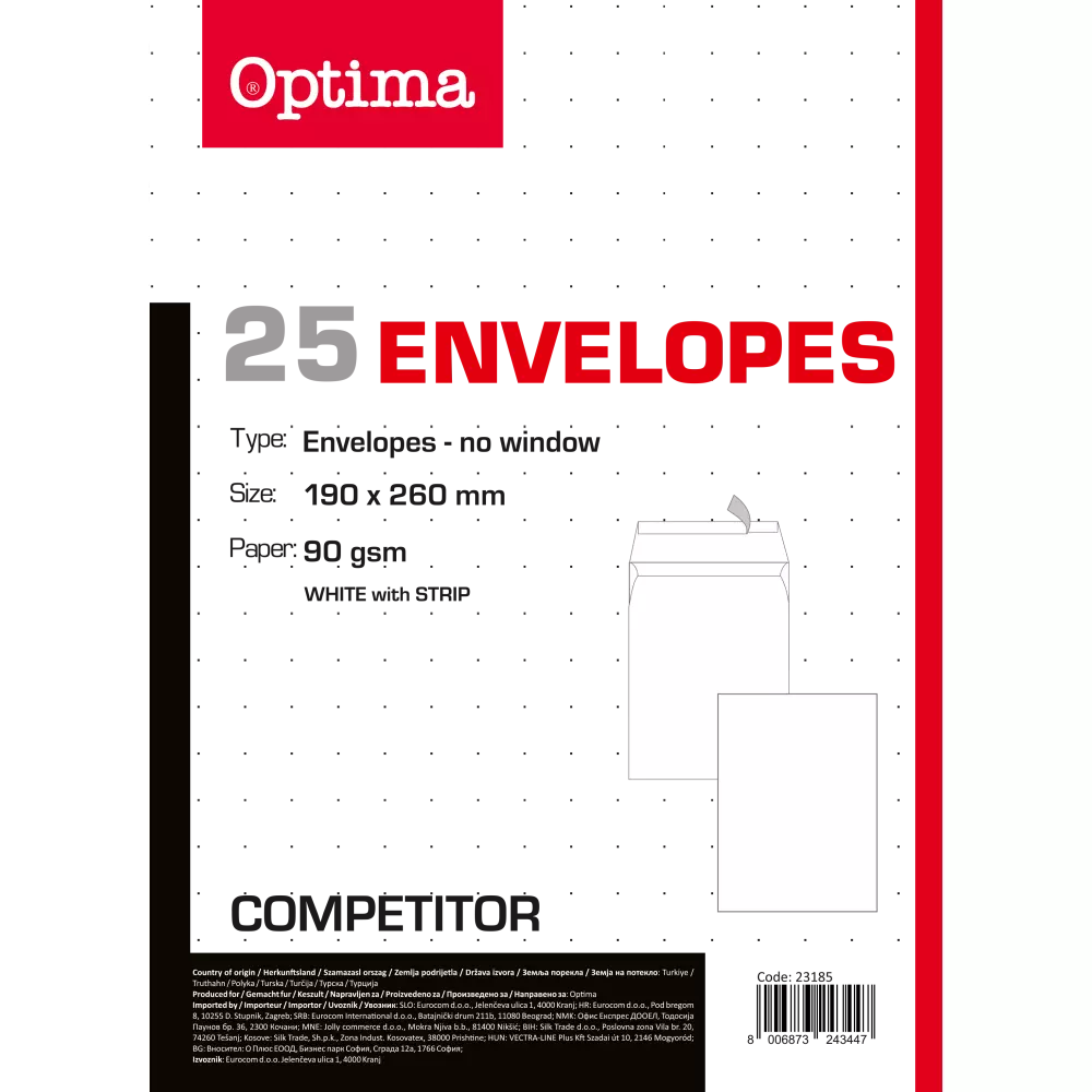 OPTIMA KOVERTA 19*26 COMPETITOR 25/1 90g