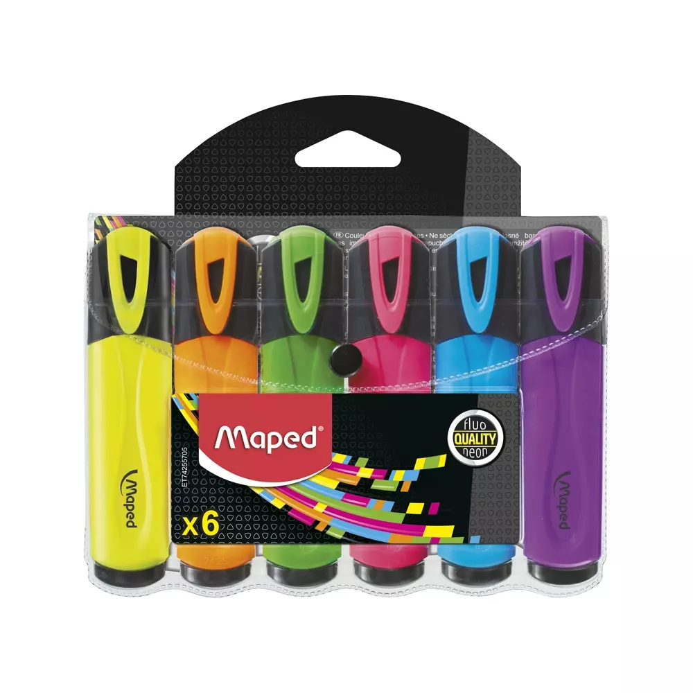 MAPED text marker FLUO PEP'S set 1/6