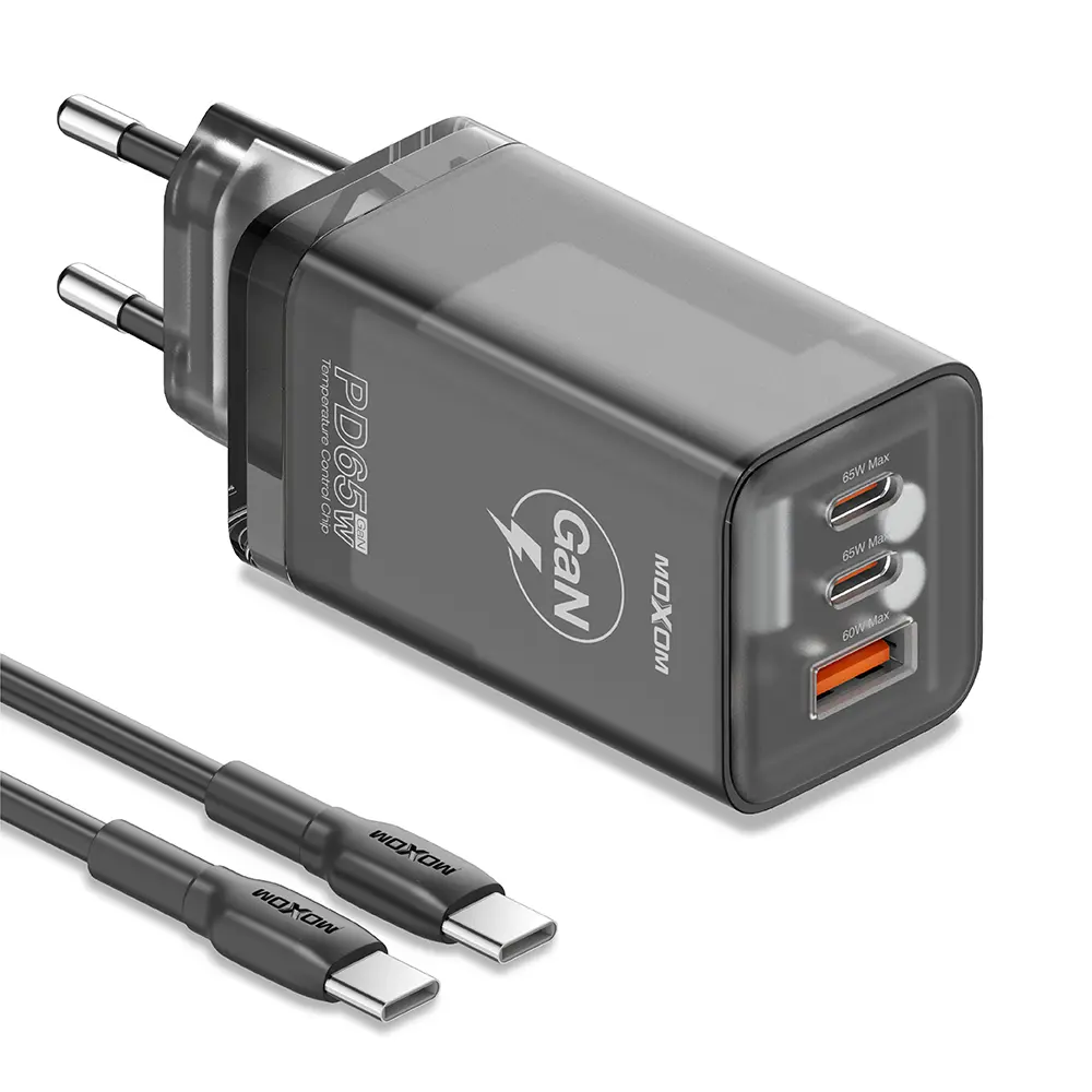 Kućni punjač MOXOM LX-HC824 60W PD Type C na Type C crni