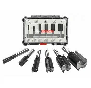 Bosch Komplet ravnih glodala, držač od 6 mm 2607017465, 6-piece Straight Router Bit Set
