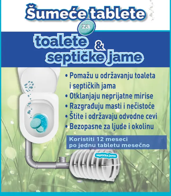 Dobre Bakterije Set Šumećih tableta za septičke jame Fizzi, 3 komada, Plave