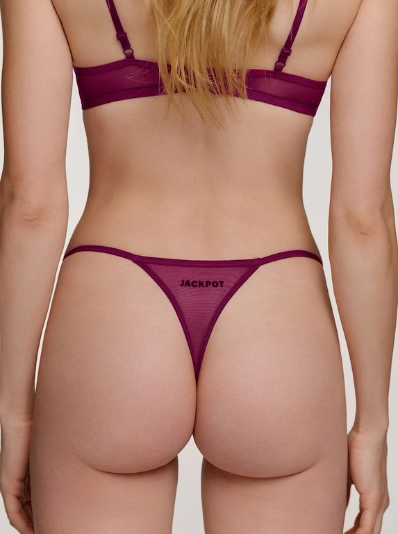 JACKPOT THONG - PLUM RED